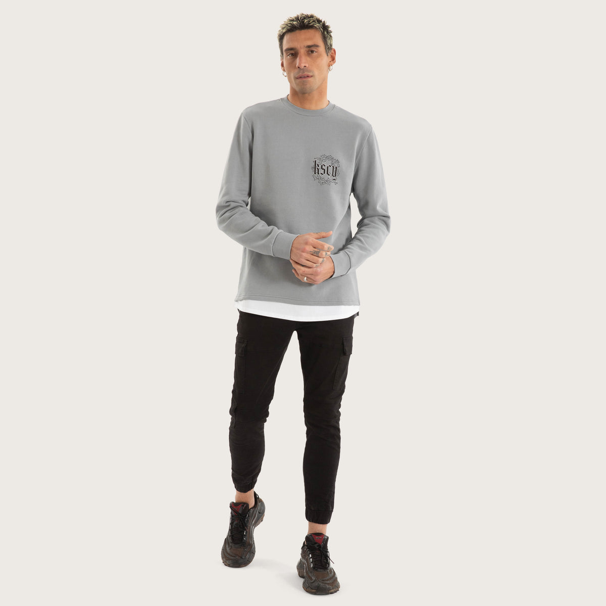 Weary Layered Sweater Pigment Ultimate Grey | KSCY
