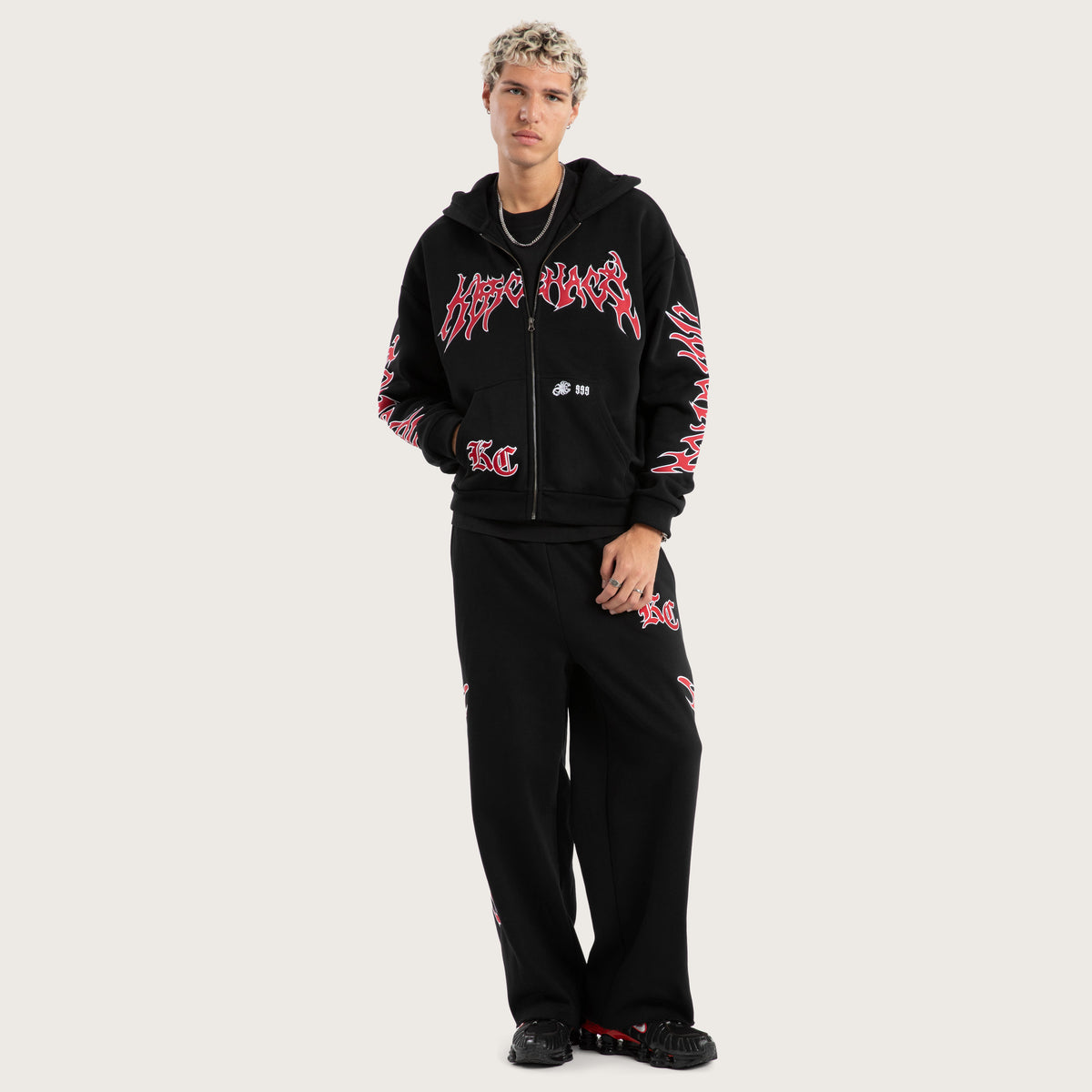 Razor Zip Through Hoodie in Jet Black | KSCY