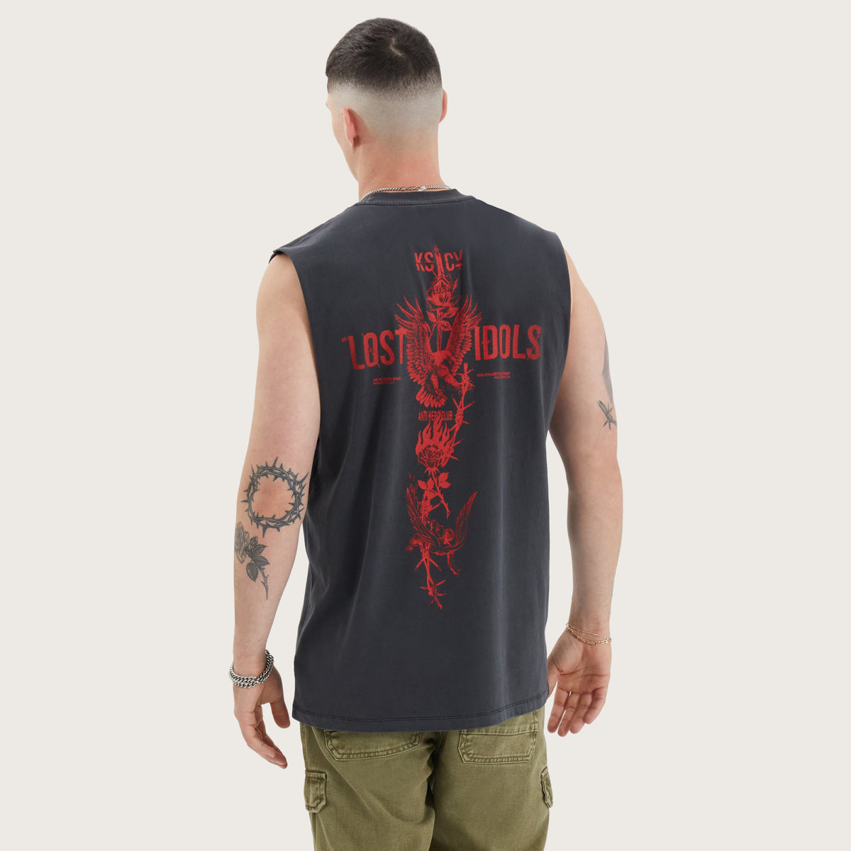 Derg Relaxed Muscle Tee in Pigment Black | KSCY