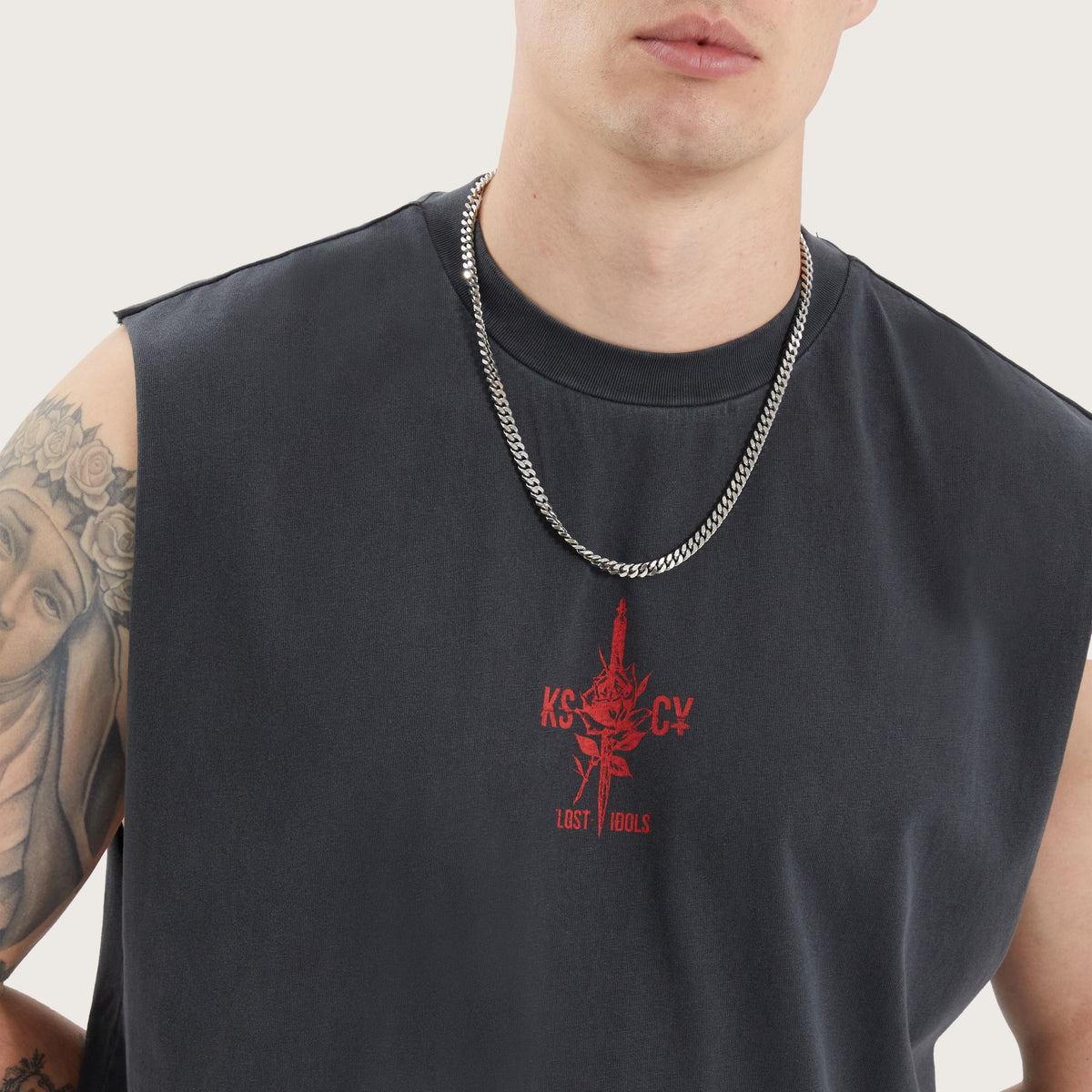 Derg Relaxed Muscle Tee in Pigment Black | KSCY