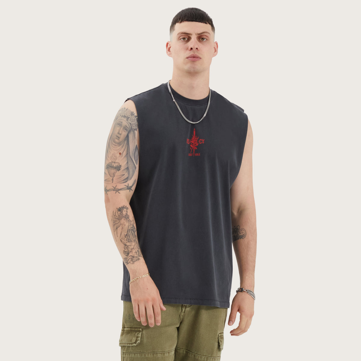 Derg Relaxed Muscle Tee in Pigment Black | KSCY