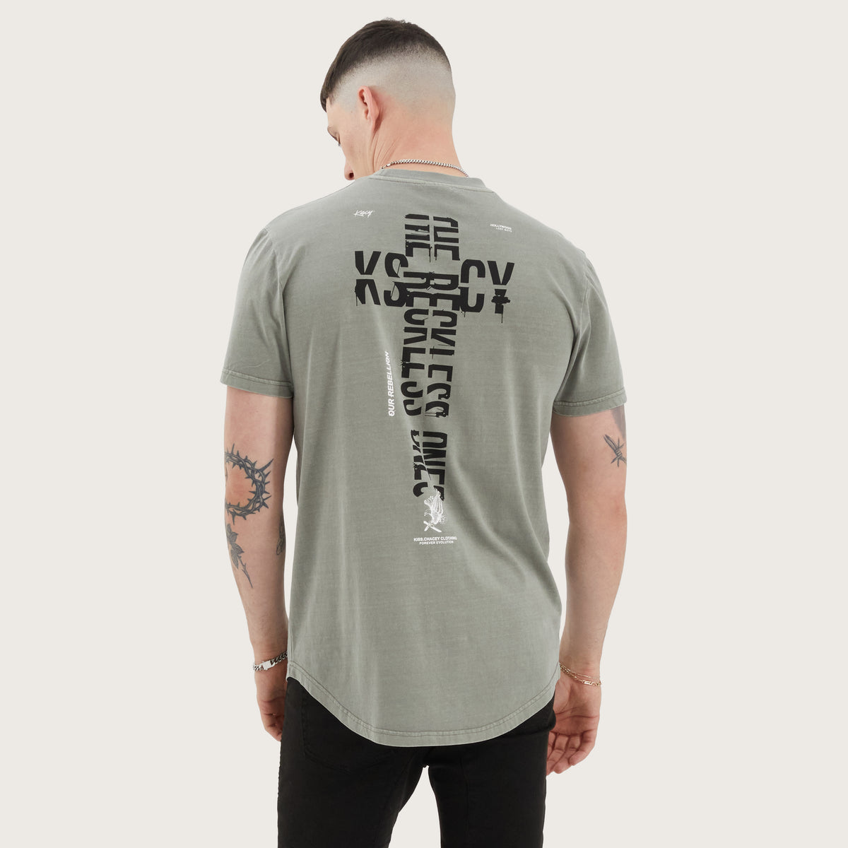 Brook Dual Curved Tee in Pigment Khaki | KSCY