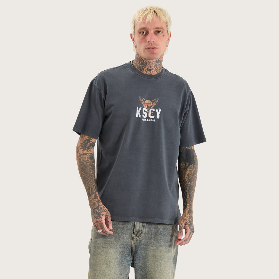 Macro Box Fit Tee in Pigment Asphalt Grey | KSCY