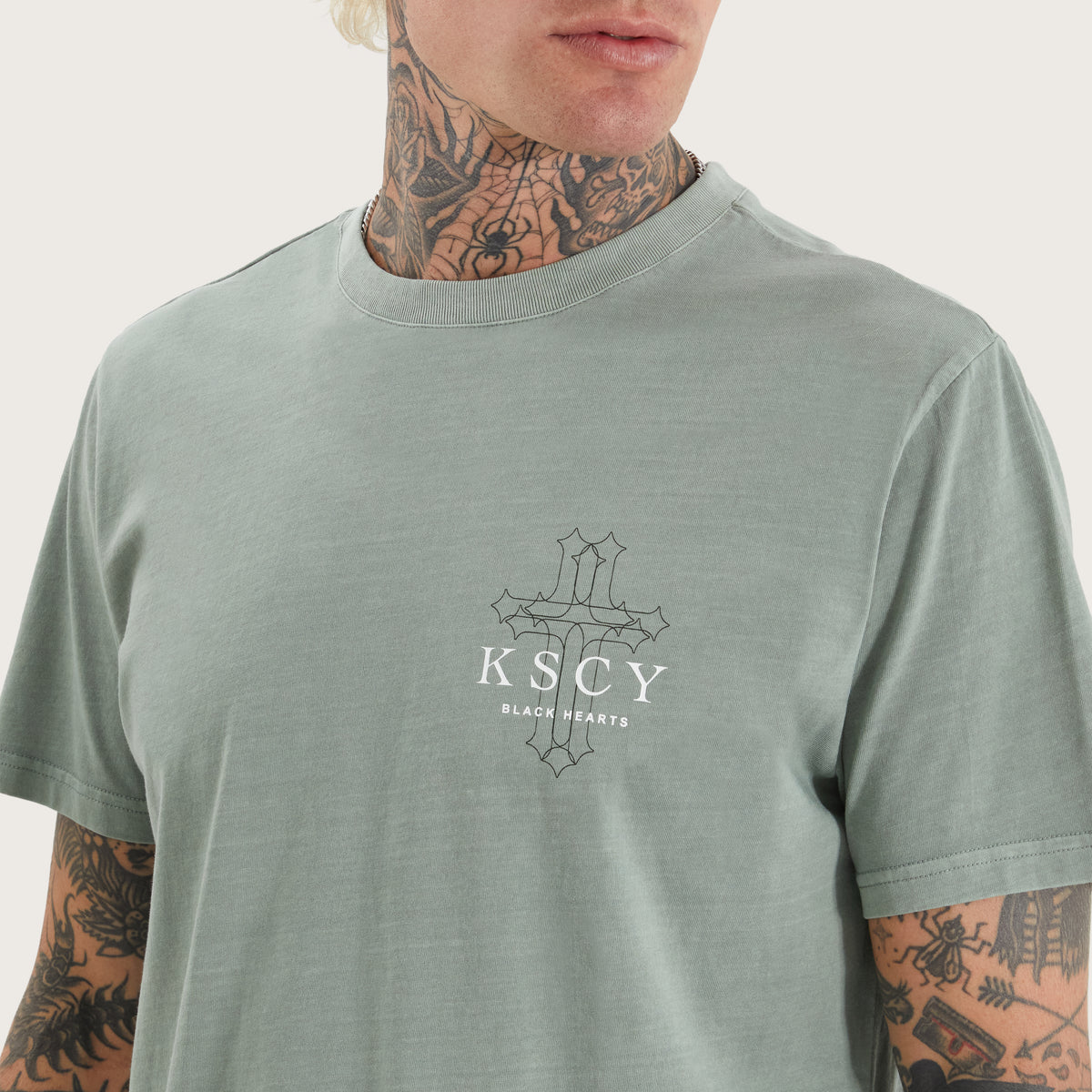 Focused Dual Curved Tee in Pigment Slate Grey | KSCY