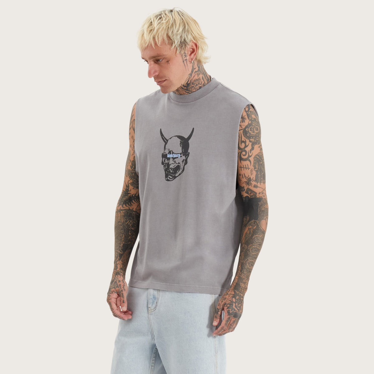 Gorst Street Muscle Tank in Pigment Silver Grey | KSCY