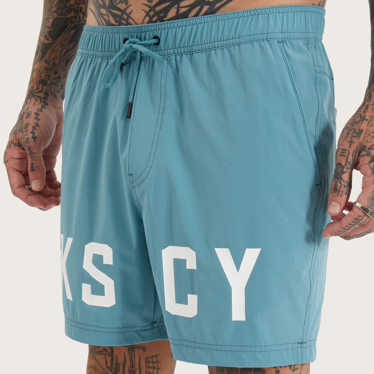 Bronant Beach Short in Brittany Blue | KSCY