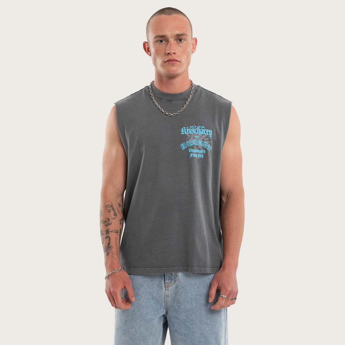 Disobey Street Muscle Tee Pigment Grey | KSCY