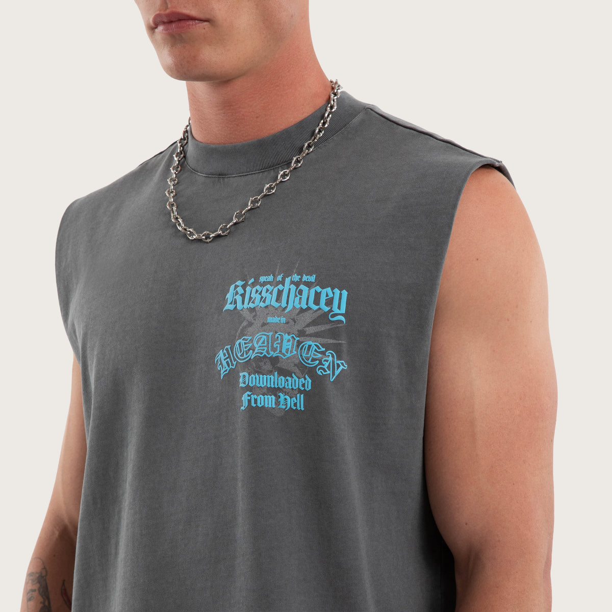 Disobey Street Muscle Tee Pigment Grey | KSCY