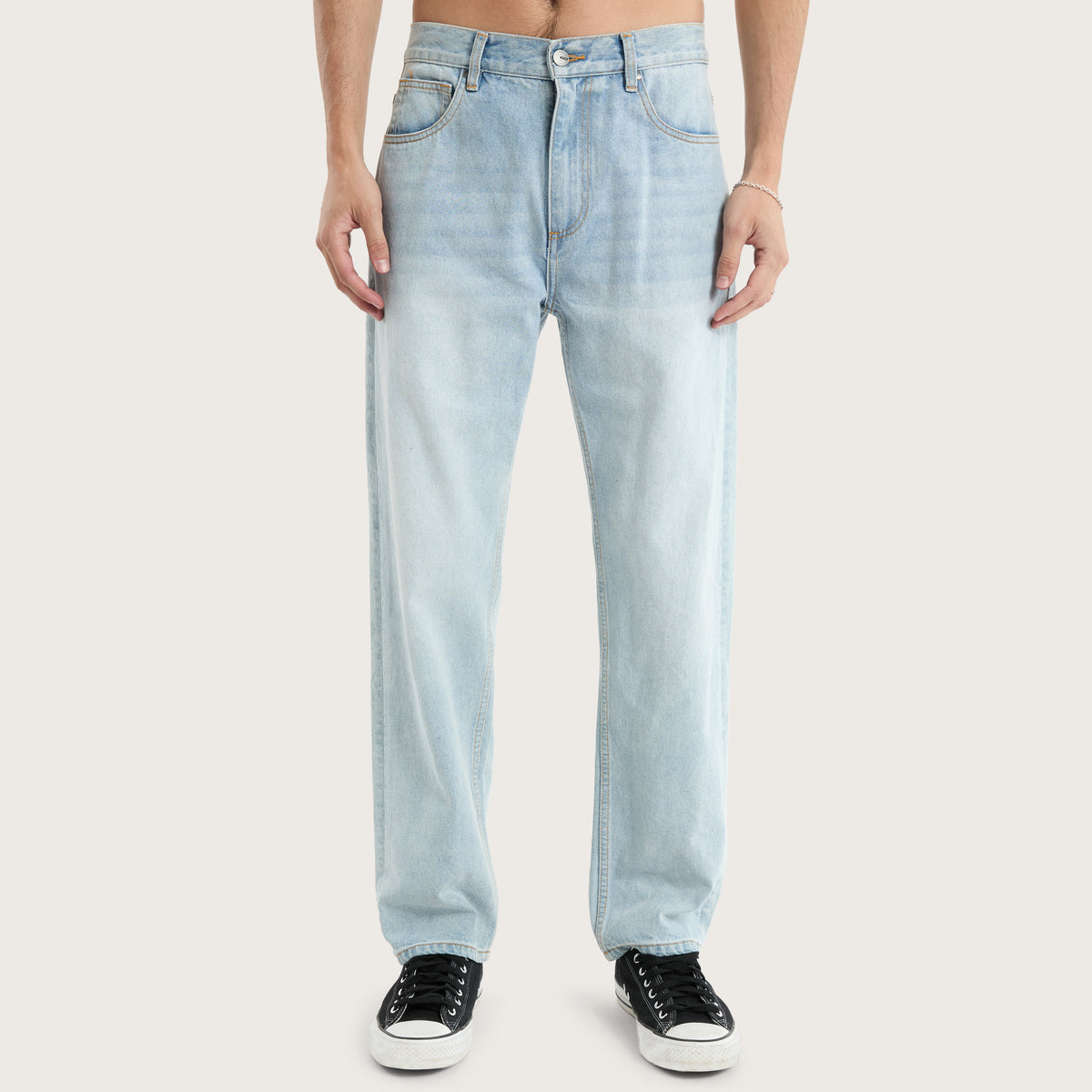 KSCY K5 Relaxed Fit Jean in Sunbleached Blue - Kiss Chacey