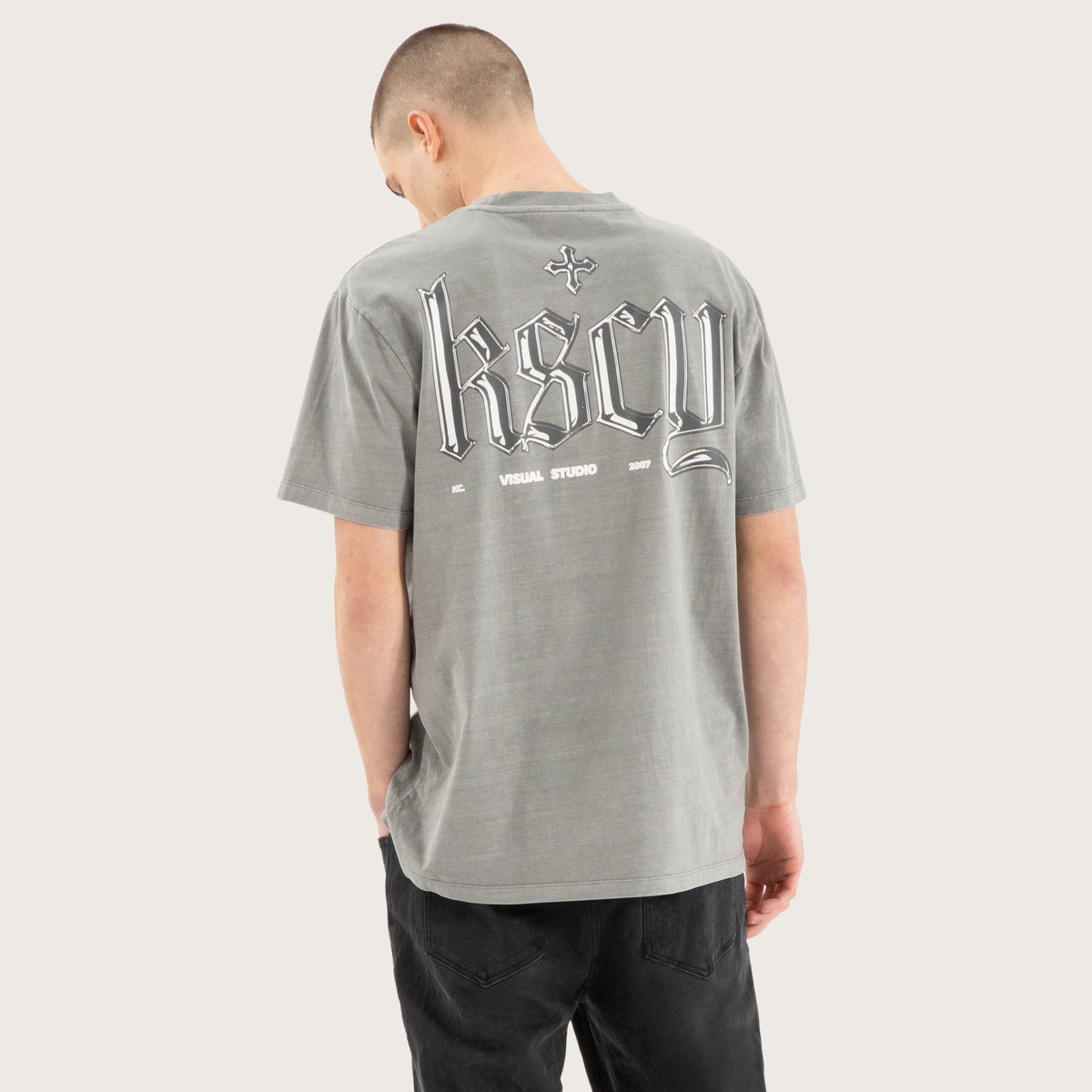 Entangled Relaxed Tee Pigment Frost Grey | KSCY