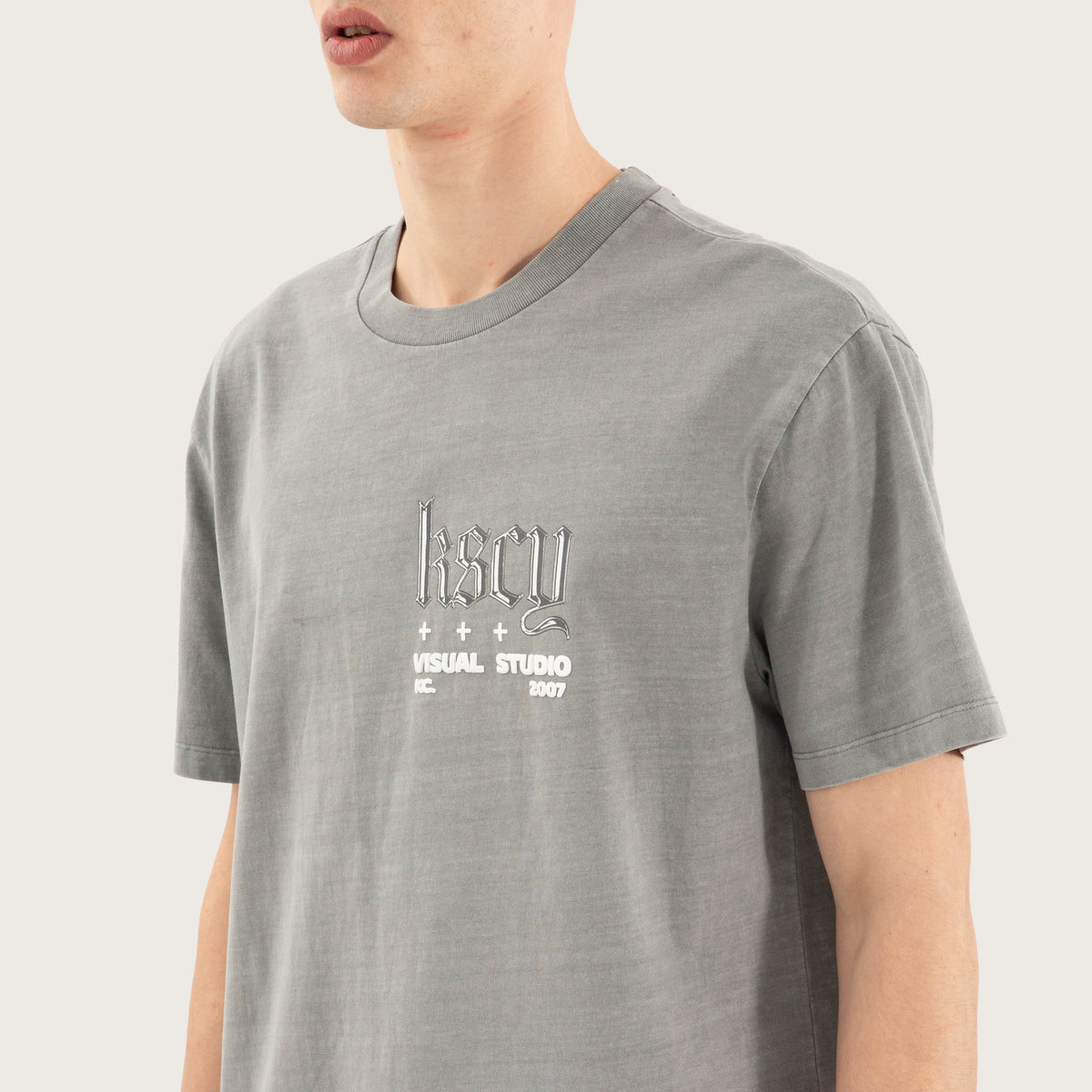 Entangled Relaxed Tee Pigment Frost Grey | KSCY