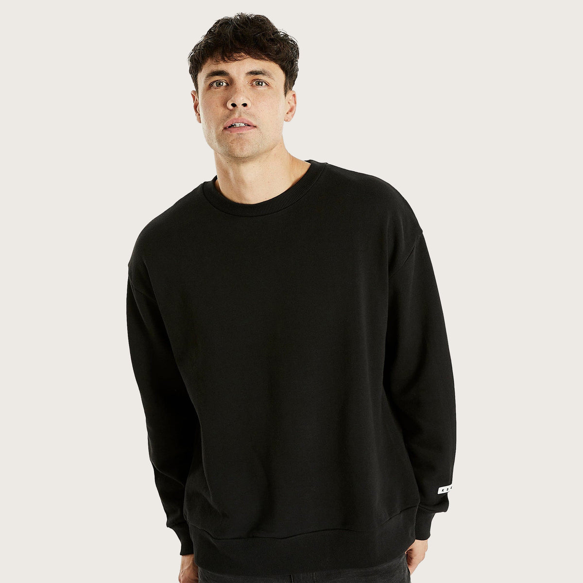 Essentials Crew Neck Jumper Jet Black | KSCY Basic Fleece | KSCY