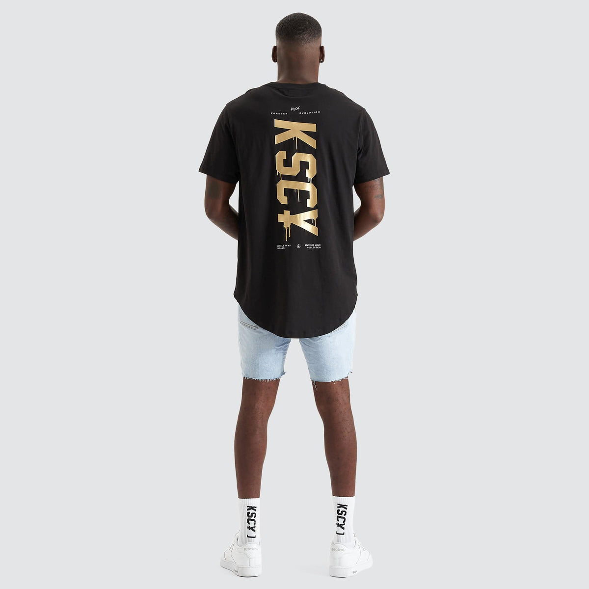 Eternity Dual Curved T-Shirt in Black | Kiss Chacey