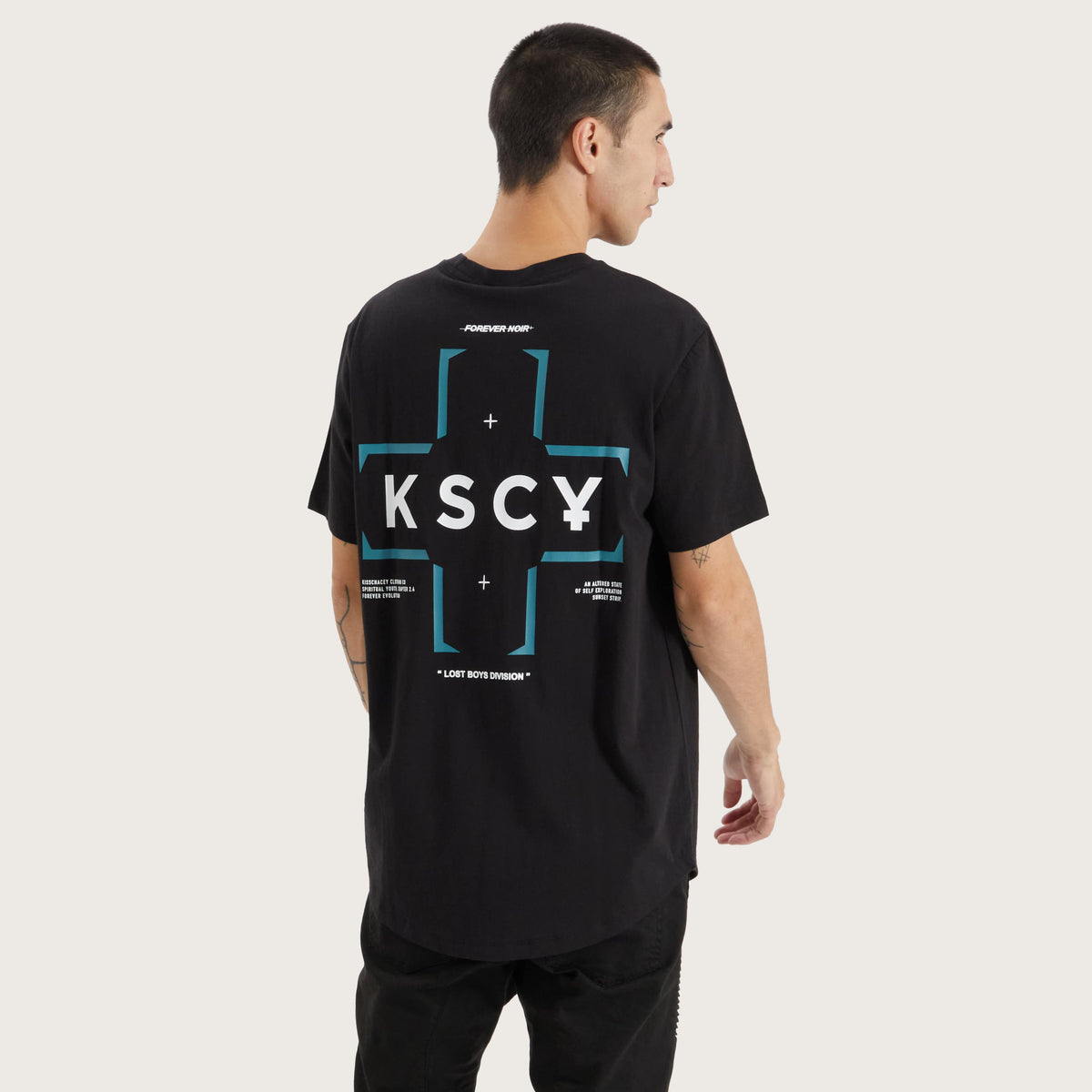 KSCY Gandy Dual Curved Tee in Jet Black - Kiss Chacey