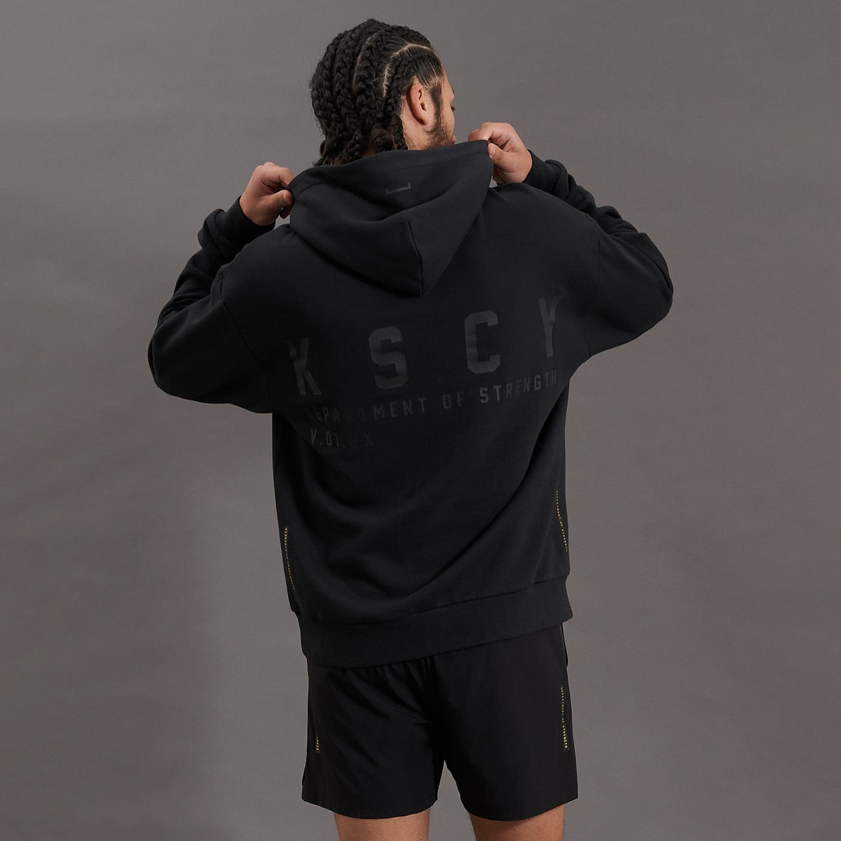 Inversion Relaxed Fit Black Hoodie | KSCY.DOS | Kiss Chacey