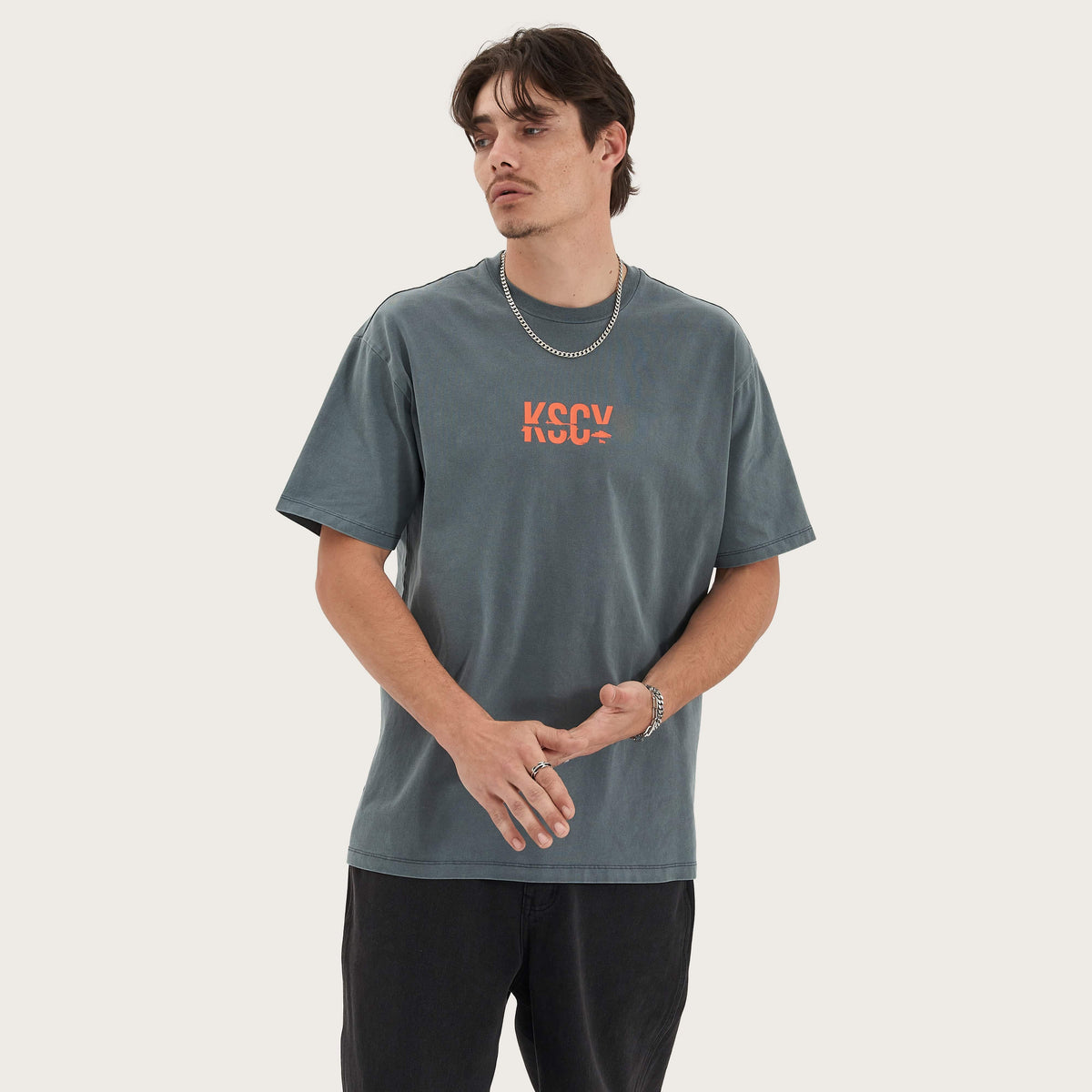KSCY Mystic Quest Heavy Box Fit Tee in Grey - Kiss Chacey