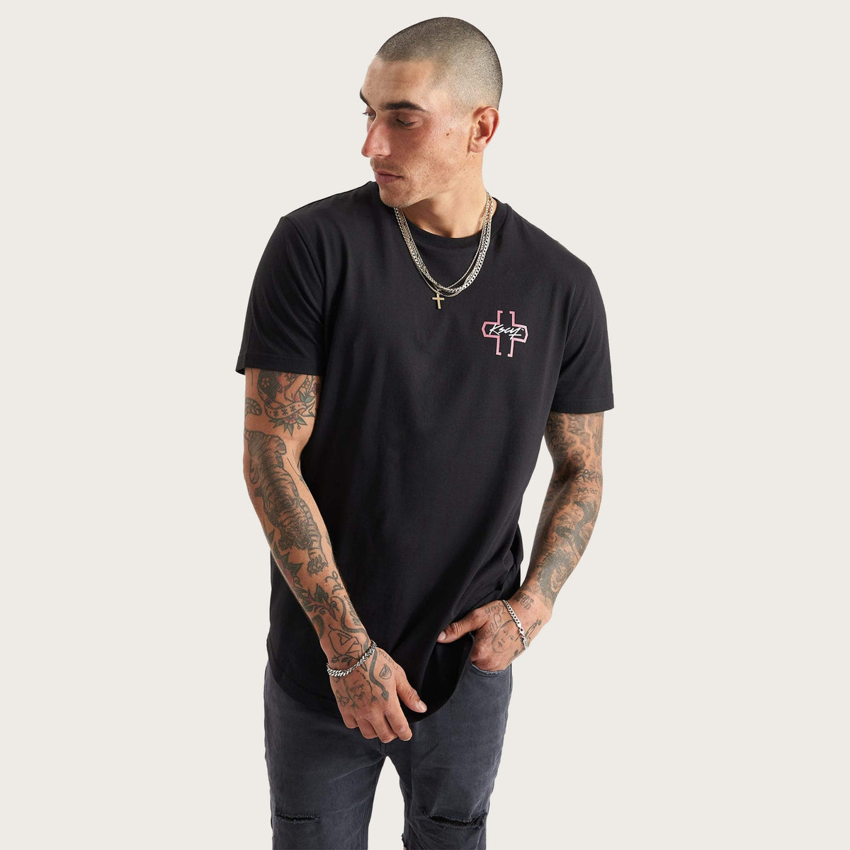 Prelusium Dual Curved Tee Jet Black - Kiss Chacey