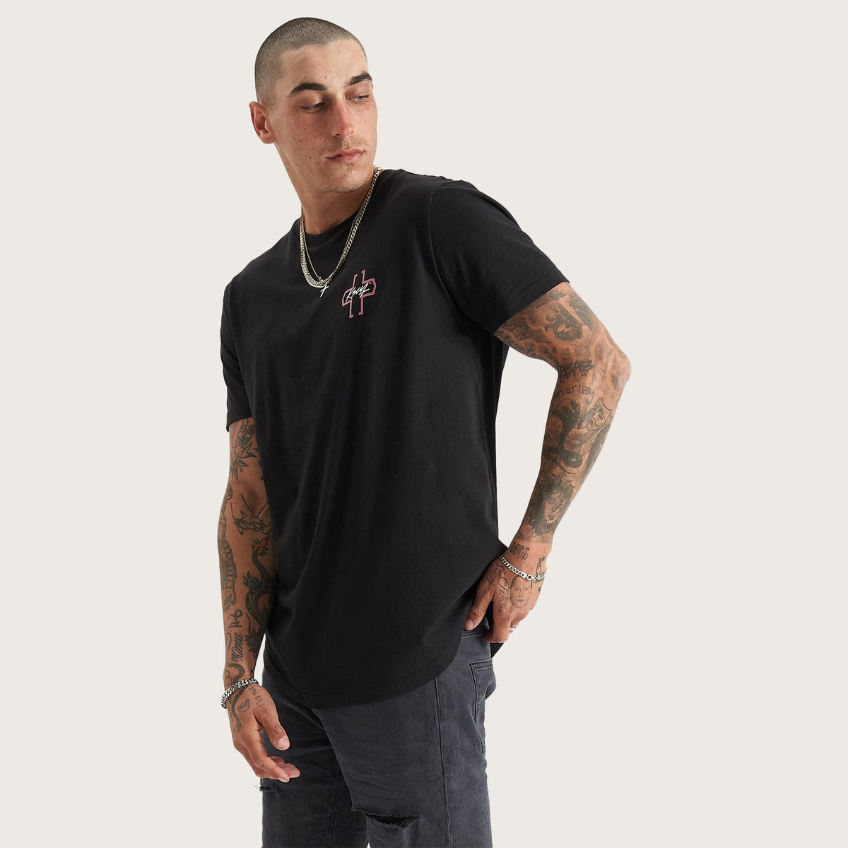 Prelusium Dual Curved Tee Jet Black - Kiss Chacey